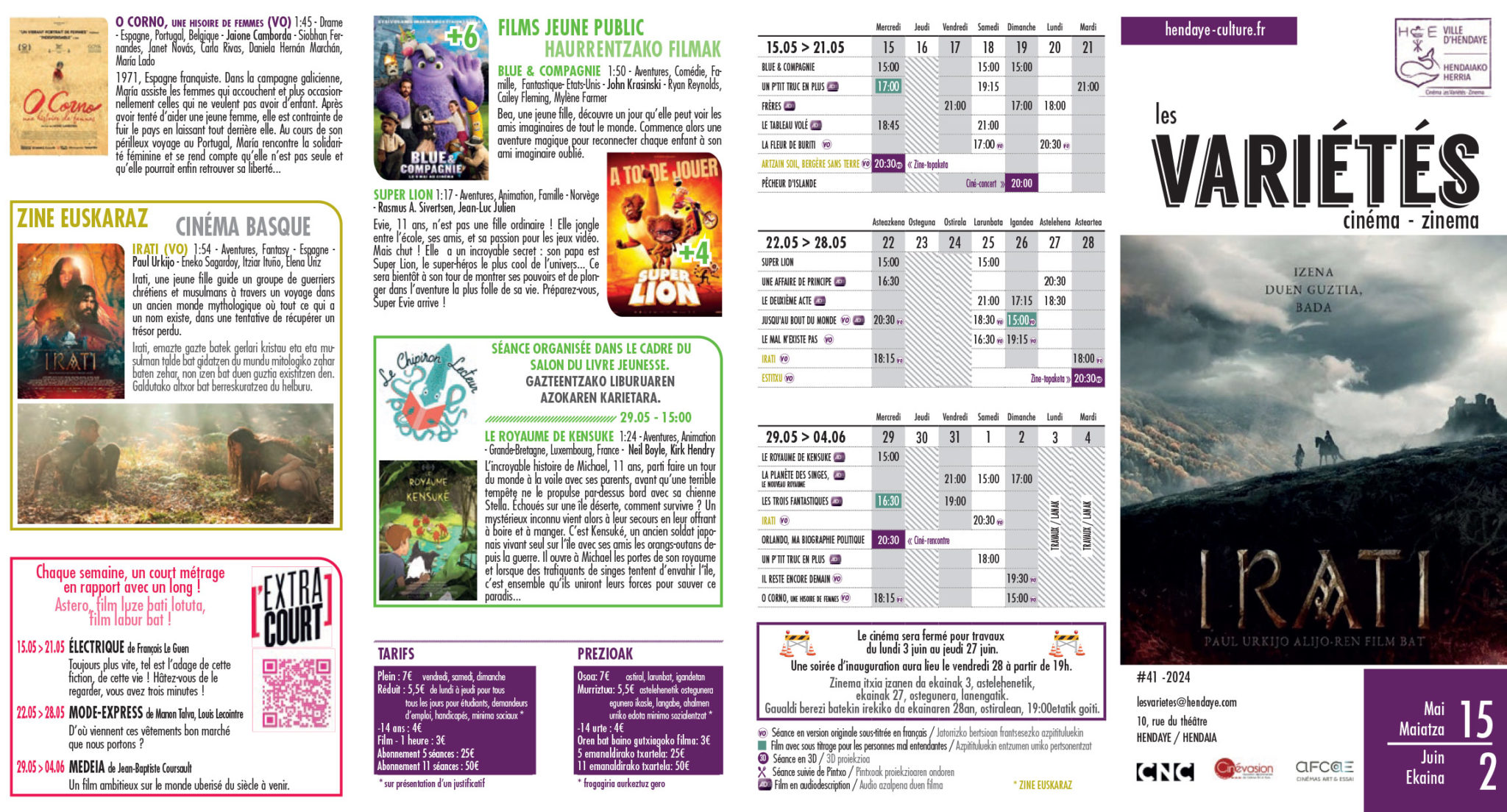 PROGRAMME DU CINÉMA - Hendaye Culture